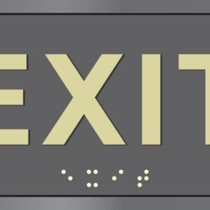 ADA Exit Sign (5" x 3" Aluminum) Tactile, Braille & Glow in the Dark | Made in USA |