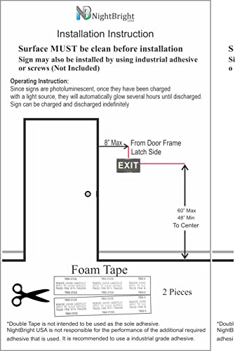 ADA Exit Sign (5" x 3" Aluminum) Tactile, Braille & Glow in the Dark | Made in USA |