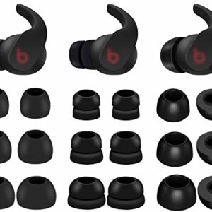 9 Pairs Ear Tips Set Compatible with Beats Fit Pro, Memory Foam Double Flange and Normal Silicone Tips S/M/L Replacement Noise Isolation Fit in Case Eartips for Beat Fit Pro - Black