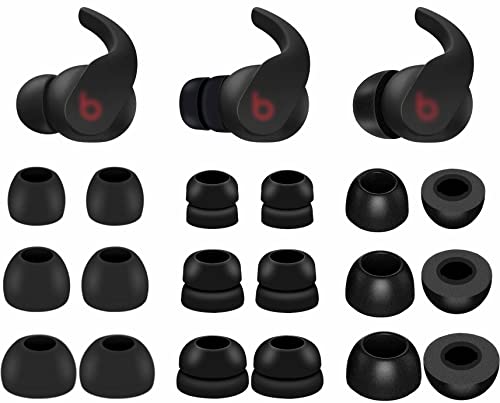 9 Pairs Ear Tips Set Compatible with Beats Fit Pro, Memory Foam Double Flange and Normal Silicone Tips S/M/L Replacement Noise Isolation Fit in Case Eartips for Beat Fit Pro - Black