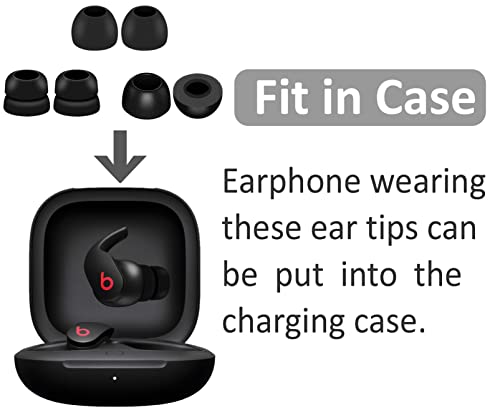 9 Pairs Ear Tips Set Compatible with Beats Fit Pro, Memory Foam Double Flange and Normal Silicone Tips S/M/L Replacement Noise Isolation Fit in Case Eartips for Beat Fit Pro - Black