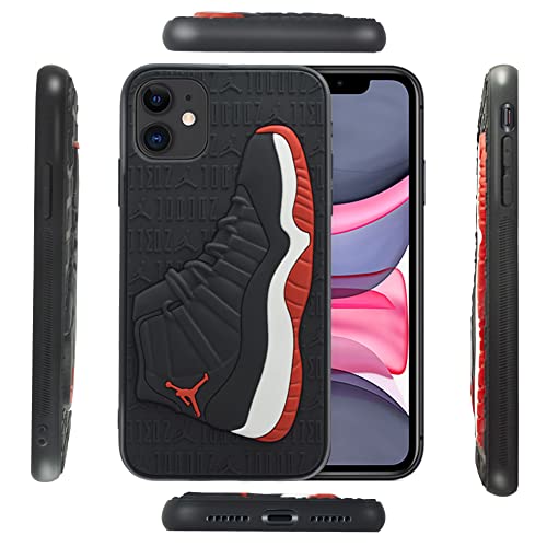 XMKMHomeLove Compatible with iPhone 11 Case Design 3D Clear Basketball Pattern Heavy Duty Shockproof Full Body Rugged Hard+Soft Silicone Drop Protective Men Cover for iPhone 11 6.1 inch Cool Black