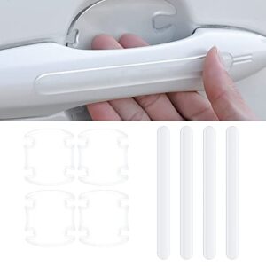 grafken 8pcs 3d transparent car door handle stickers door bowl scratch protector, universal waterproof anti-scratch paint white m grafken-doorsticker 0