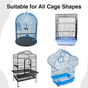 SIMENA Bird Cage Seed Catcher, Skirt for Bird Cage, Nylon Mesh Bird Cage Liners, Easy Cleaning Bird Cage Cover for Small and Medium Sized Cages (White, 45"-59")