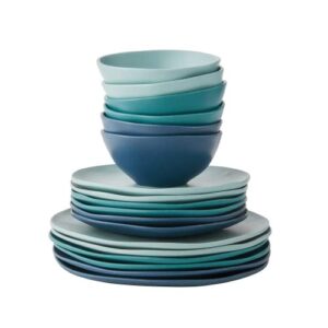 member's mark 18-piece break-resistant wheat straw dinnerware set (blue)