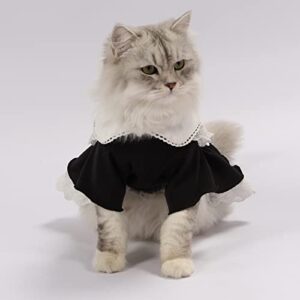 apott Pet Maid Outfit Cat Princess Dresses Adorable Costume with Headwear for Cats Dogs Birthday Party Black XL