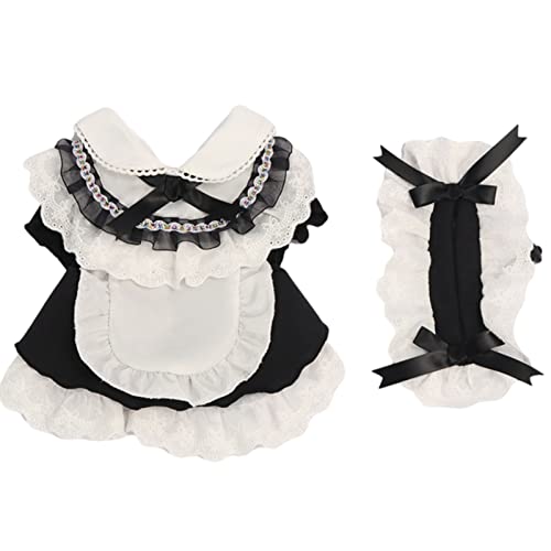 apott Pet Maid Outfit Cat Princess Dresses Adorable Costume with Headwear for Cats Dogs Birthday Party Black XL