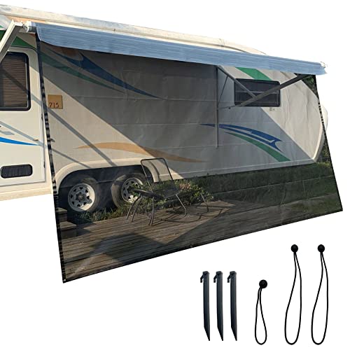 9 ' X 10 'RV Awning Shade Replacement for Grid Sunshade RV Camper Trailer (Black)