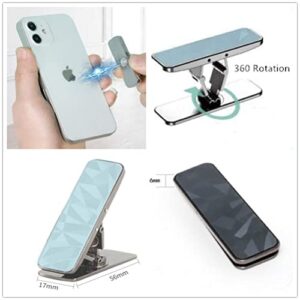 Foldable Cell Phones Kickstand 360°Rotation Multi-Angle Horizontal Vertical Invisible Mini Folding Desk Mount Holder for iPhone Smartphones (Light Blue)