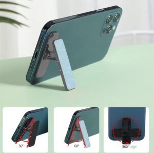 Foldable Cell Phones Kickstand 360°Rotation Multi-Angle Horizontal Vertical Invisible Mini Folding Desk Mount Holder for iPhone Smartphones (Light Blue)