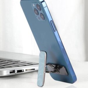 Foldable Cell Phones Kickstand 360°Rotation Multi-Angle Horizontal Vertical Invisible Mini Folding Desk Mount Holder for iPhone Smartphones (Light Blue)