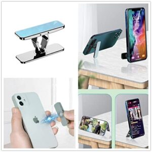 Foldable Cell Phones Kickstand 360°Rotation Multi-Angle Horizontal Vertical Invisible Mini Folding Desk Mount Holder for iPhone Smartphones (Light Blue)