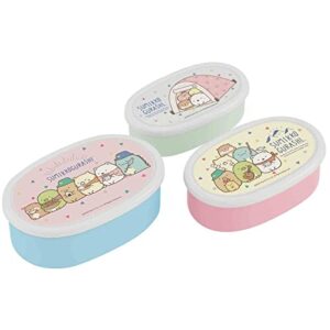 skater sumikkogurashi food storage container with lids 3pc set - authentic japanese design - durable, dishwasher safe - camping