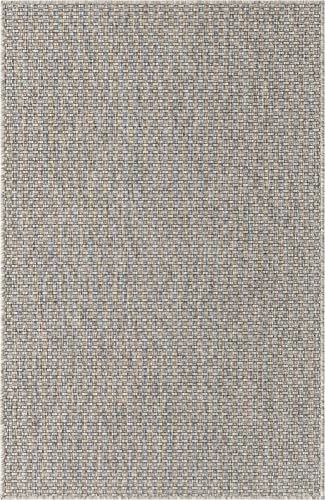 Rugs.com Outdoor Solid Collection Rug – 3' x 5' Light Gray Flatweave Rug Perfect for Entryways, Kitchens, Breakfast Nooks, Accent Pieces