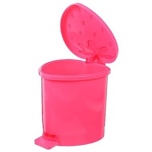 Cute Strawberry Desk Trash Can，Wastebasket Garbage Container Mini Desktop Trash Can, Plastic Strawberry Swing Lid Countertop Trash for Food Organizer for Office, Room, rubbish bin Desk small trash bin ( Pink )