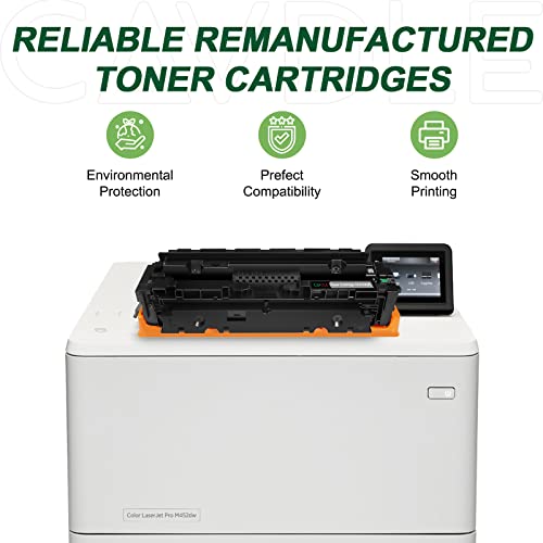 CAVDLE 410A Remanufactured Toner Cartridge Replacement for CF410A 410A Work with Color MFP M377dw M452dn M452dw M452nw M477fdw M477fnw M477fdn Printer (Black Cyan Yellow Magenta, 4-Pack)