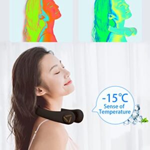 TOWOOZ Portable Neck Fan, Bladeless Neck Fan Hands Free Portable Neck Fan 4000 mAh Ultra Quiet Rechargeable Portable Hanging Neck Fan with 3 Speeds Adjustment, Wearable Fan for Outdoor (Black)