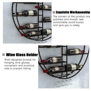 Wall Mounted Wine Rack,Round Wine Glass Goblet Holder,Metal Hanging Wine Rack for Bar Wine Cellar Kitchen Storage Display (60x10x60cm(24x4x24inch))