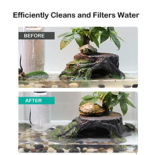 FRIRODSAY Aquarium Filter Fish Tank Filter for Turtle Tanks, Reptiles, Amphibians, Frog, Cichlids, Newt or Fish Tank Waterfall Flow Water Clean Pump (White Filter)