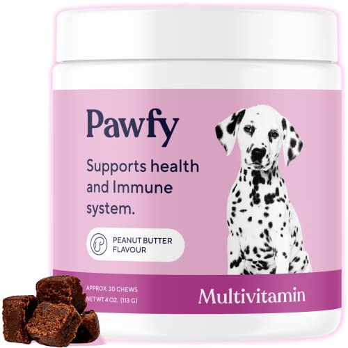 Pawfy Multivitamin Chews | 15 in 1 Premium Supplement | Immunity | Joints | Skin | Coat | Energy | with Vitamins, Oils & Minerals