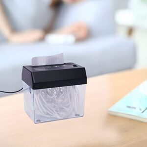 Small Paper Shredder for Home Use USB Portable Mini Paper Shredder Documents Paper Cutting Tool Home Office Desktop Stationery-Black