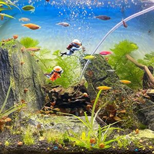 wsmart Floating Fish Tank Decor Small Diver Aquarium Decor for All Kinds of Fish Tanks (2 Pack)