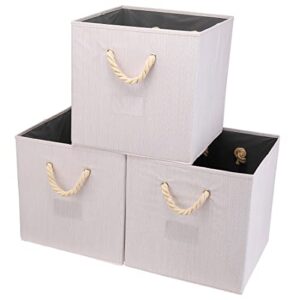 fabric cube storage bin storage box set 13x13x13 inch with handle for home&office organization