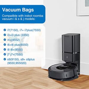 16 Pack Vacuum Bags for irobot Roomba bags i &S& j Series, Replacement for irobot Roomba i7 i7+(7550), i3+EVO(3550) i1+ i4+ i6+ i8+ s9(9150) s9 Plus(9550) j7+(7550) All Automatic Dirt Disposal Bags