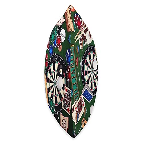 Game Room Billiards Darts & Cards Throw Pillow, 18x18, Multicolor