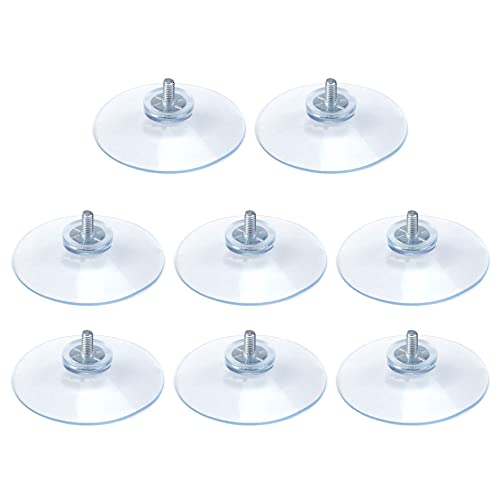 Faotup 8PCS Transparent M4 Suction Cup Feet with Nut,2Inches Plastic Suction Cup Feet for Appliances,Suction Cup Glass Shelf,2.06×2.06×1.14inches,with Nuts