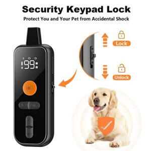 Saulcy Dog Training Collar - Dog Shock Collar with 1000Ft Remote, Waterproof E Collar for Dogs Training with 3 Modes, Shock, Vibration, Beep, Rechargeable Electric Collar for Small Medium Large Dog