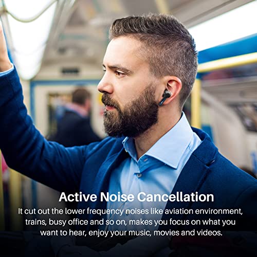 TOZO NC2 Hybrid Active Noise Cancelling Wireless Earbuds Black & TOZO NC2 Protective Silicone Case Black