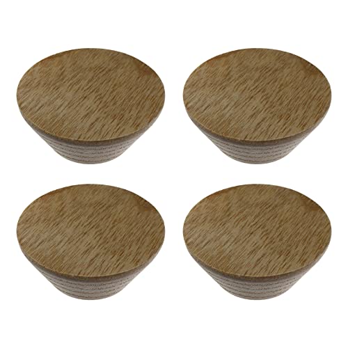 Faotup 4PCS 1.88Inch Diameter Beech Wall Hooks,Natural Wooden Coat Hooks,Round Wood Coat Hooks,Wooden Wall Hooks Beech,with Screws,1.88×1.88×0.78Inch