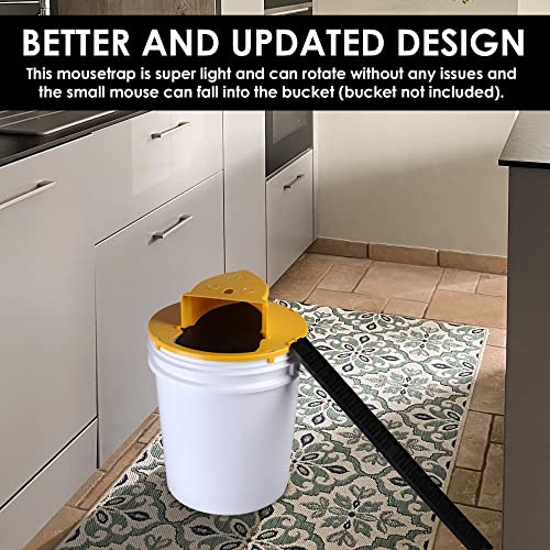 Perfect4MyHome Mouse Bucket Trap, Sliding Bucket Lid Mice Trap, Humanized Multi Catch Rat Trap Door Style, Compatible with 5 Gallon Buckets - (Bucket not Included)