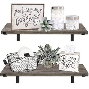 QEEIG Grey Floating Shelves 24 inches Long Bundle (Contains 2 Items)