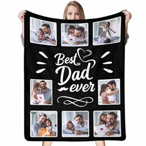 MyPupSocks Personalized Blanket to My Dad from Daughter, Best Dad Ever Throw Blanket Dad Blanket Customized for Him Dad Papa 40x50