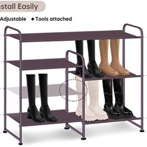 MISSLO Boot Shoe Rack for Closet Shoe 0rganizer 4 Tier Shoe Storage Shelf fits 20-Pair Sneakers for Garage, Entryway, Bedroom Floor, Bronze