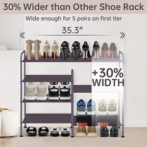 MISSLO Boot Shoe Rack for Closet Shoe 0rganizer 4 Tier Shoe Storage Shelf fits 20-Pair Sneakers for Garage, Entryway, Bedroom Floor, Bronze