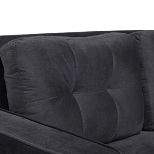 Merax Modern Mid Century Comfy Loveseat Tufted Velvet Sofa for Living Room Bedroom Office Black Love, 2-Seat