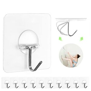 adhesive hooks for hanging heavy duty wall hooks self adhesive towel coat hooks waterproof transparent hooks for bathroom shower kitchen keys door outdoor home improvement utility hook 12 pack