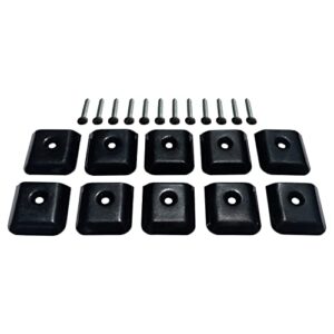 f.s.p 10 pack rv camper trailer aluminum extrusion black flat end cap for vinyl trim molding 1" with screws (black)