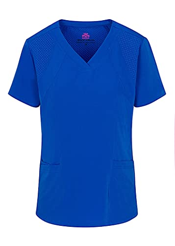 Natural Uniforms Womens Cool Stretch Jogger Scrub Set (True Royal Blue, Medium)