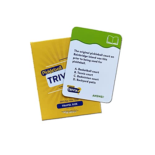 Pickleball Trivia Game - Travel Size (200 Cards)