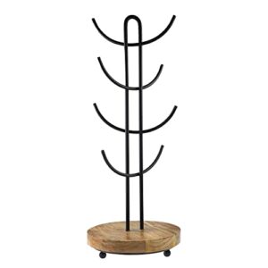 Tribello Coffee Mug Tree for Counter, Large Steady Coffee Cups & Tea Mug Tree Stand, Modern Farmhouse Kitchen Countertop Coffee Cup Holder - Large 8 Mug Holder