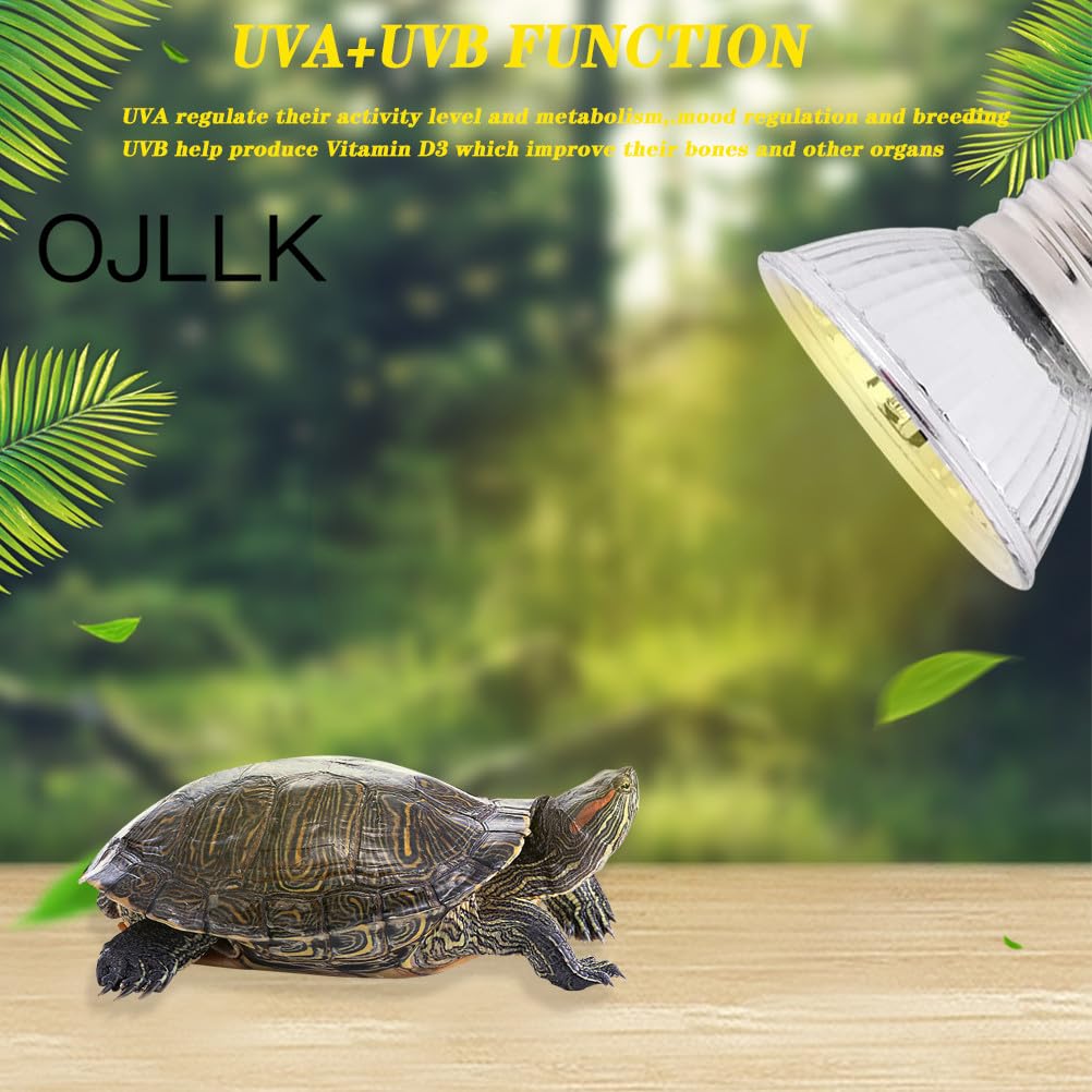 Reptile Tortoise UV Heat Lamp 25W 50W E27 Turtle Heating Lamp Basking Lamp UVA UVB Lizard Light Bulbs for Aquarium Turtle Tank Terrariums (4 PCS)