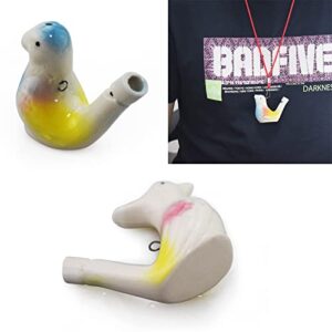 4PCS Ceramic Toys Ceramic Bird Whistle Ceramic Bird Water Whistle Birthday Party Gift Multicolor Ribbon Hanging Rope Can Make A Loud Sound