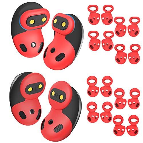 Ear Tips for Galaxy Buds Live, [8 Pairs] Eartips Accessories Compatible with Samsung Galaxy Bud Live Anti-Slip Sound Leakproof Ear Tip Silicone Cover Wing (Red)