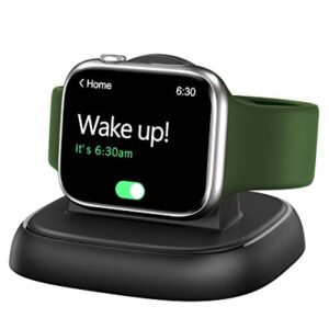 NEWDERY Charger Stand for Apple Watch, Portable Watch Charger for iWatch with USB C Cable,Fast Charging,Wireless Charging Station for iWatch series Ultra/8/7/6/5/3/2/SE, 49/45/44/42/41/40/38 mm, Black