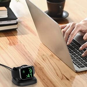 NEWDERY Charger Stand for Apple Watch, Portable Watch Charger for iWatch with USB C Cable,Fast Charging,Wireless Charging Station for iWatch series Ultra/8/7/6/5/3/2/SE, 49/45/44/42/41/40/38 mm, Black