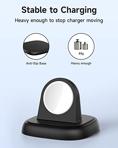 NEWDERY Charger Stand for Apple Watch, Portable Watch Charger for iWatch with USB C Cable,Fast Charging,Wireless Charging Station for iWatch series Ultra/8/7/6/5/3/2/SE, 49/45/44/42/41/40/38 mm, Black